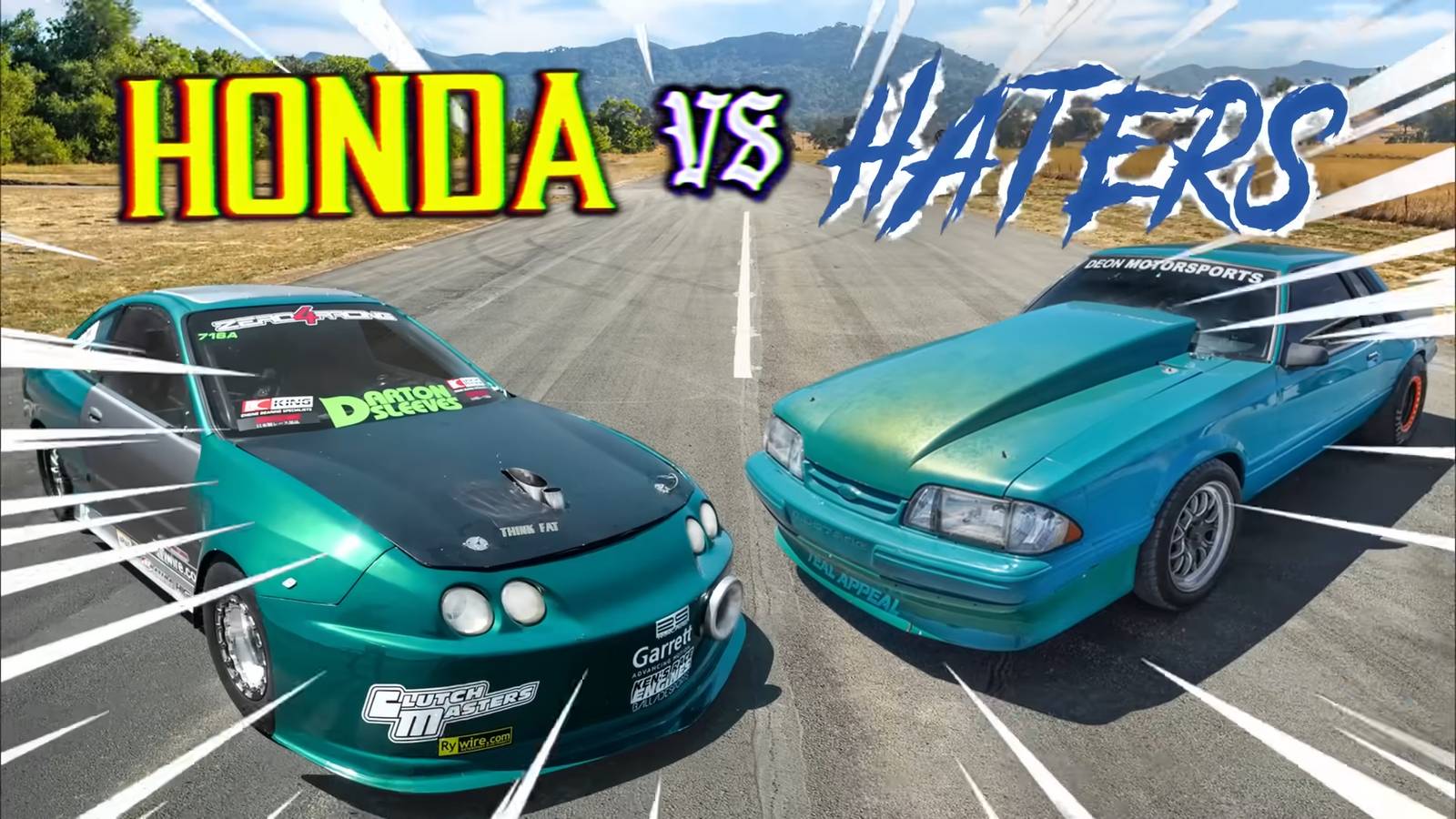 Watch a 1,000-HP Acura Integra Take on A Classic All-American Ford Mustang