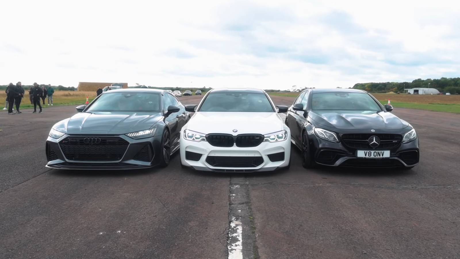 Mercedes AMG E63S, Audi RS7, and BMW M5 Competition Battle on the Drag ...