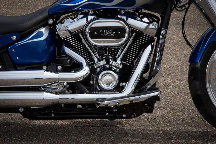 The Flamin' Blue Is A Shimmering Harley-Davidson Fat Boy Wrapped In Flames
