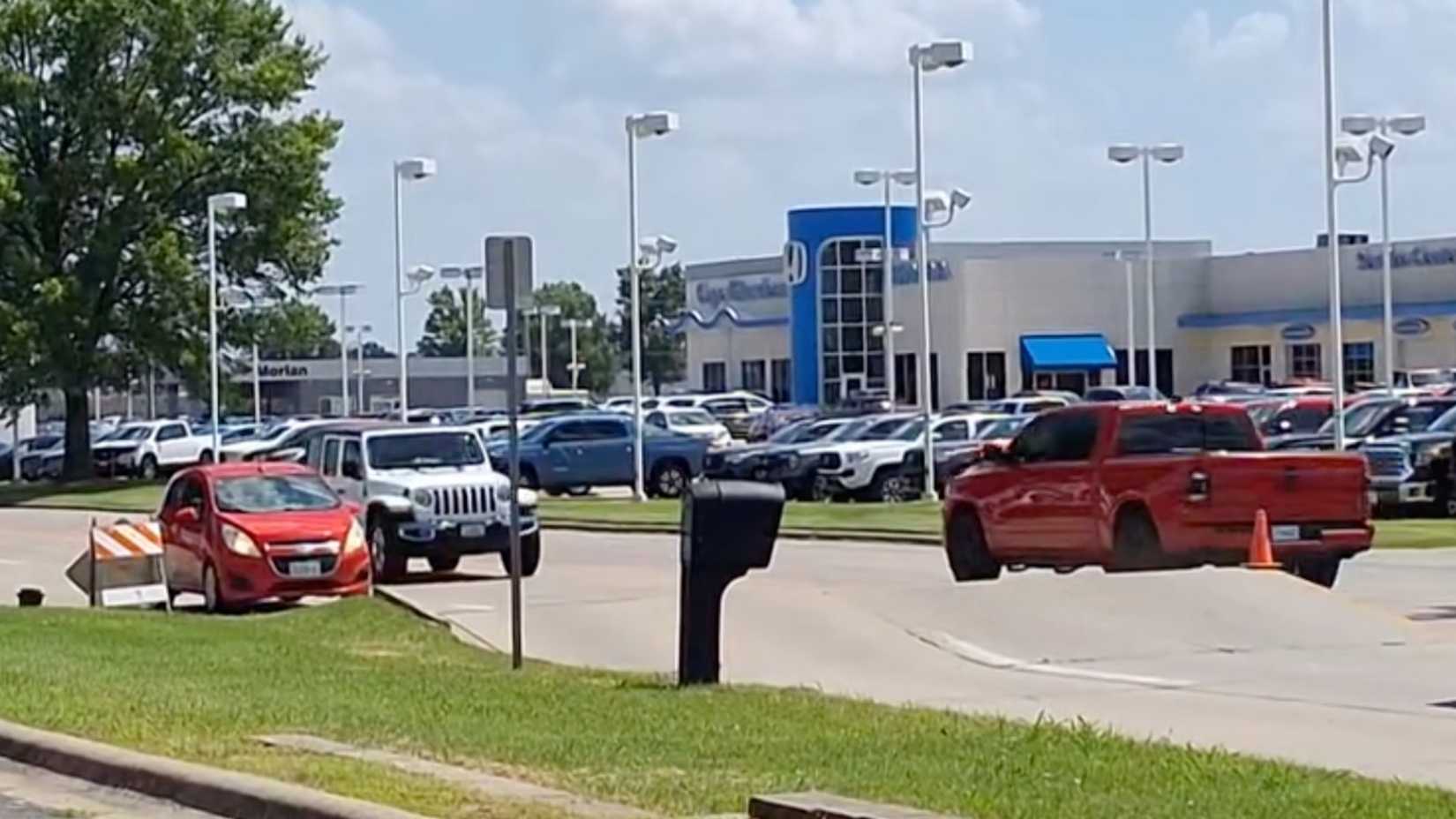 Watch This Car Catch Massive Air When Road Suddenly Buckles