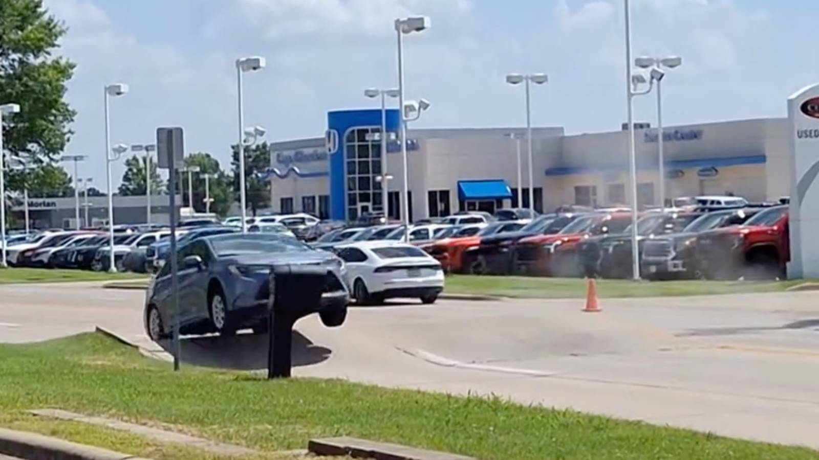 Watch This Car Catch Massive Air When Road Suddenly Buckles