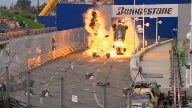 Iron Man 2 films explosion scene at the Circuit de Monaco