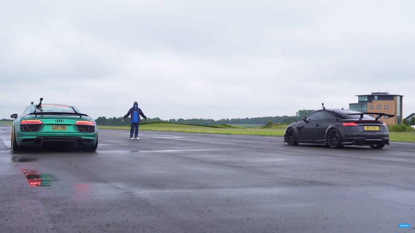 Kick Off Your Weekend By Watching an Audi R8 Take on an Audi TT RS-R