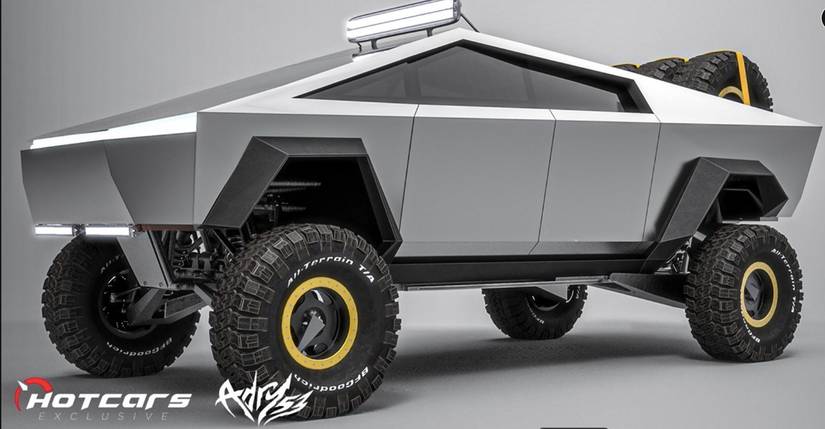 Rendering: An Off-Road Tesla Cybertruck With the Angles to go Anywhere