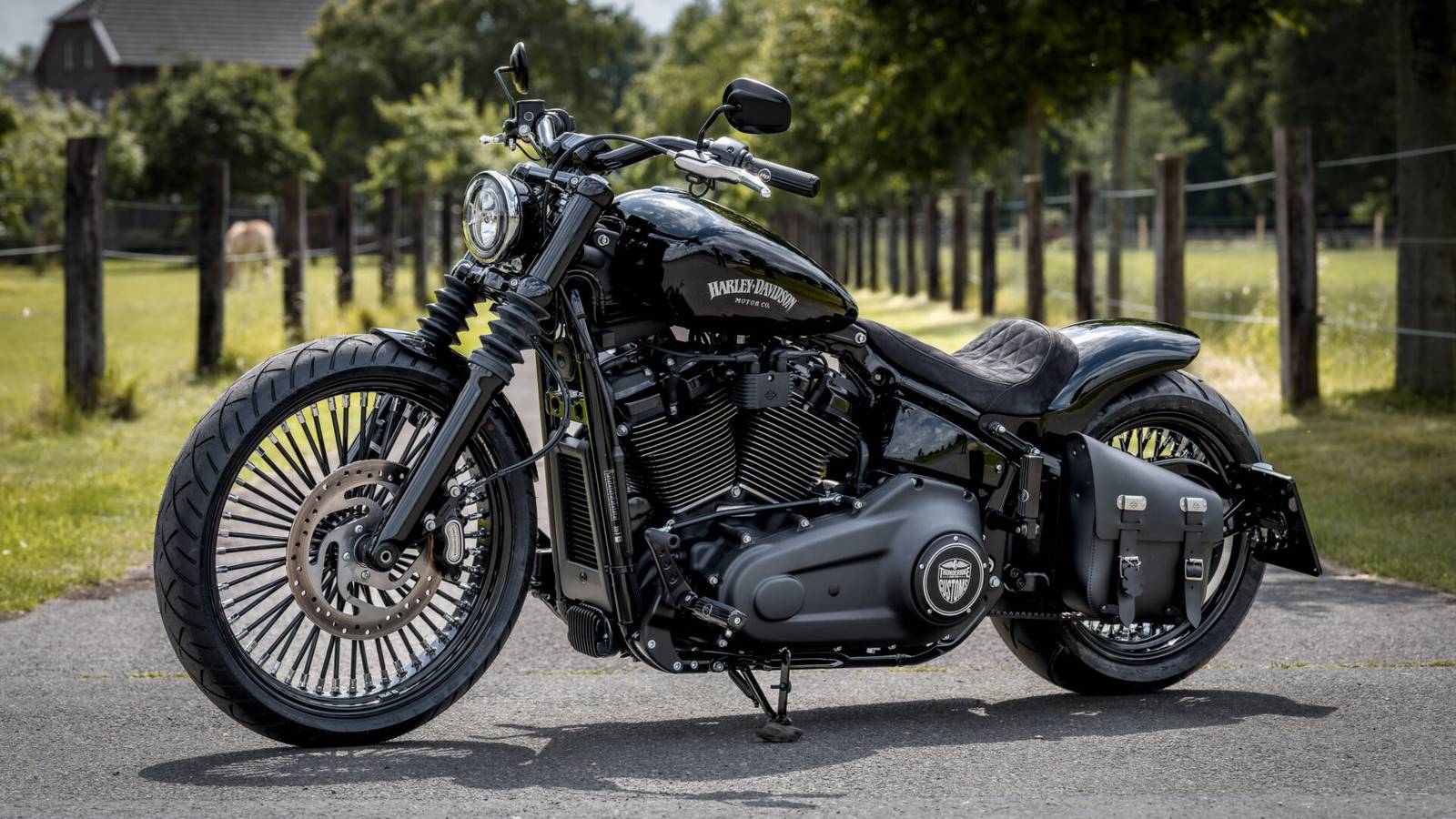 black custom chopper