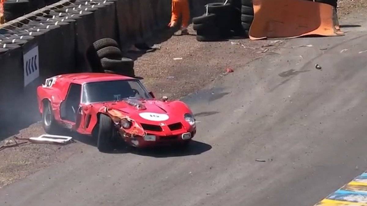 Watch a $30M Ferrari 250 GT Crash During Le Mans Classic Race